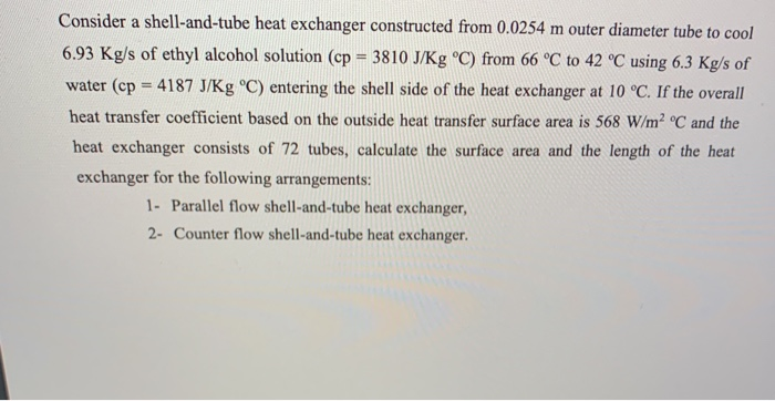 Solved Consider a shell-and-tube heat exchanger constructed | Chegg.com