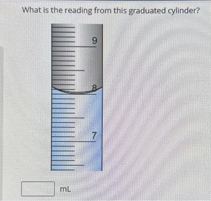 Solved What is the reading from this graduated cylinder? | Chegg.com