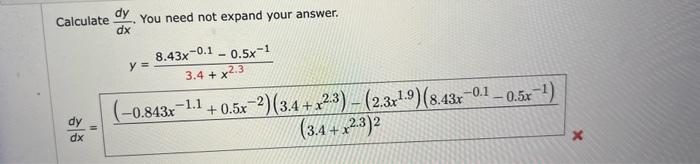 Solved Calculate dy dx || dy. You need not expand your | Chegg.com