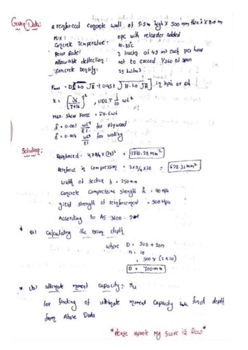 Solved Formwork Design A wall form panel is to be designed | Chegg.com