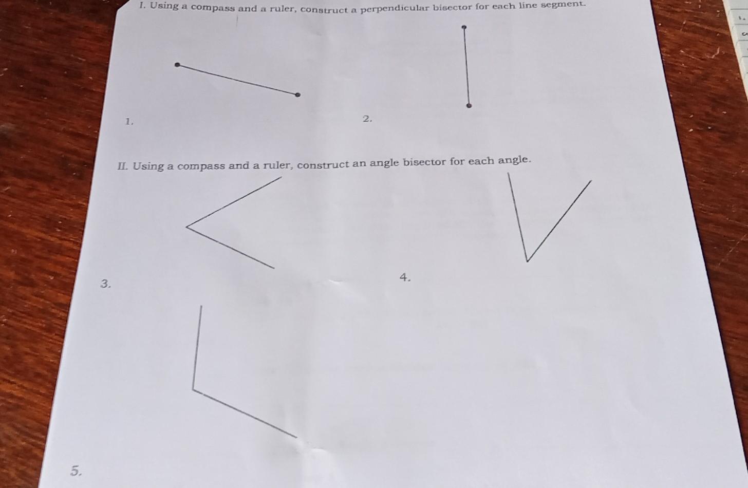 Solved 1 Using A Compass And A Ruler Construct A 