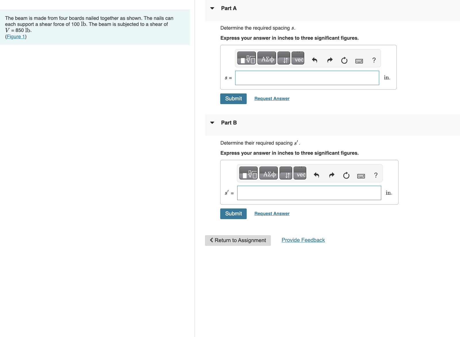 Solved Part AThe beam is ﻿made from four boards nailed | Chegg.com