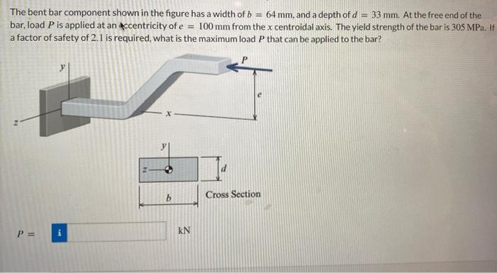 The bent bar component shown in the figure has a | Chegg.com