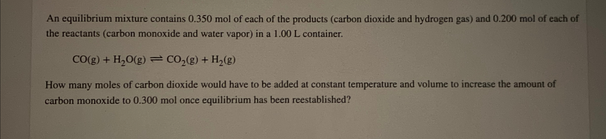 High Quality SOLUTION An equilibrium mixture contains 0.350 ﻿mol of each of | Chegg.com