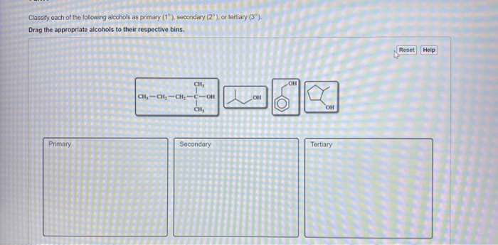 Solved Classify each of the following alcohols as primary | Chegg.com