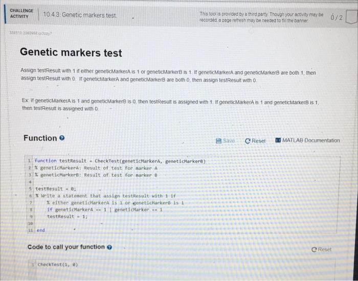 Solved CHALLENGE ACTIVITY 10 4 3. Genetic markers test This | Chegg.com Solved CHALLENGE ACTIVITY 10 4 3. Genetic markers test This | Chegg.com