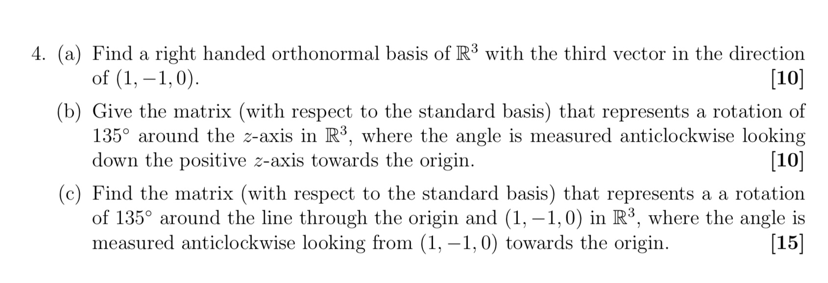 Solved (a) ﻿Find a right handed orthonormal basis of R3 | Chegg.com