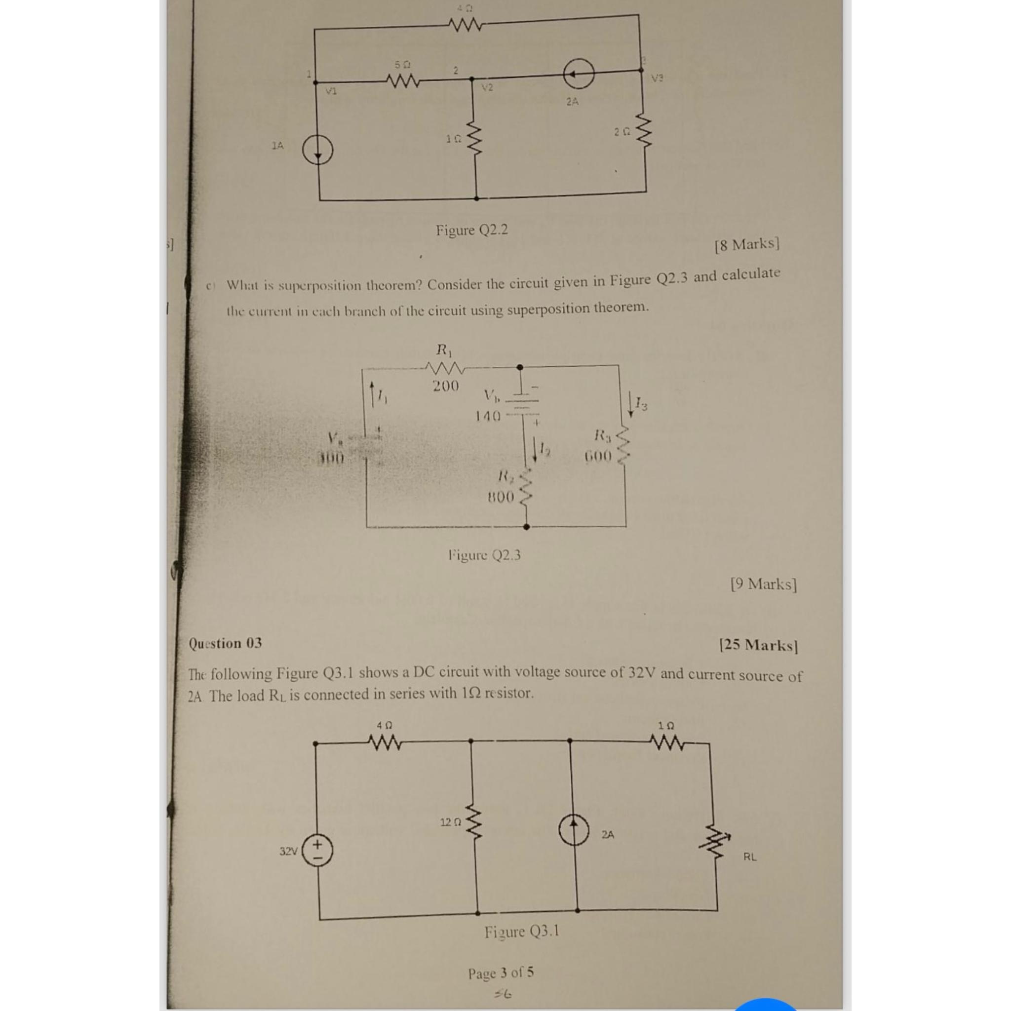 Solved [8 ﻿Marks]c) ﻿What is superposition theorem? Consider | Chegg.com