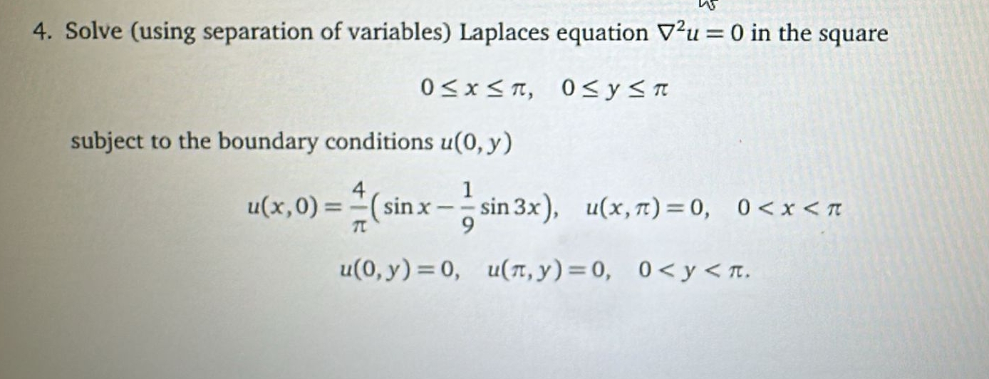 Solved Solve (using separation of variables) ﻿Laplaces | Chegg.com