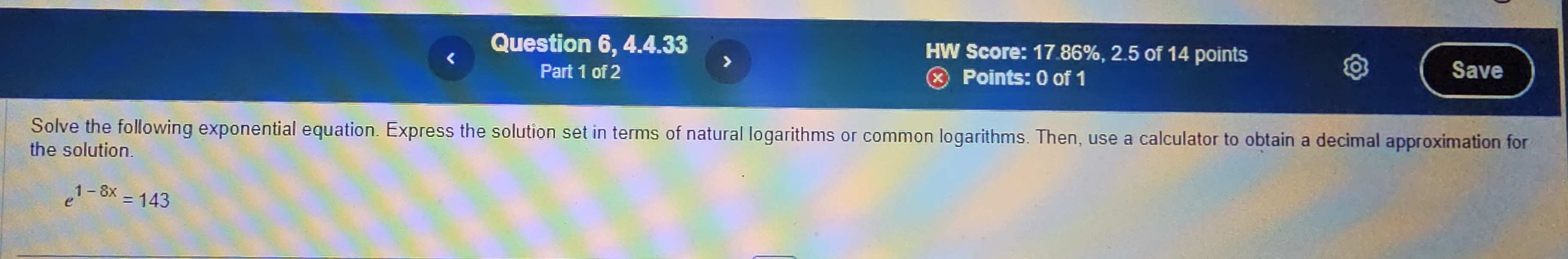 Solved Solve the following exponential equation. Express the | Chegg.com