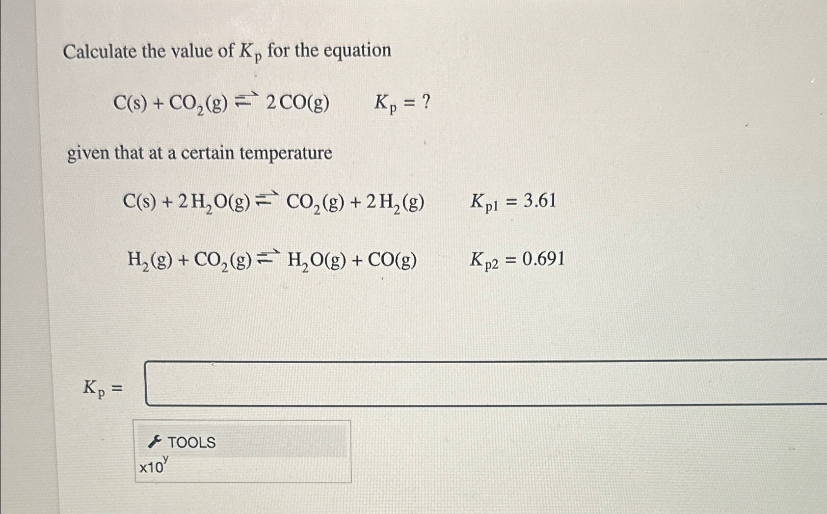 Solved Calculate the value of Kp ﻿for the | Chegg.com
