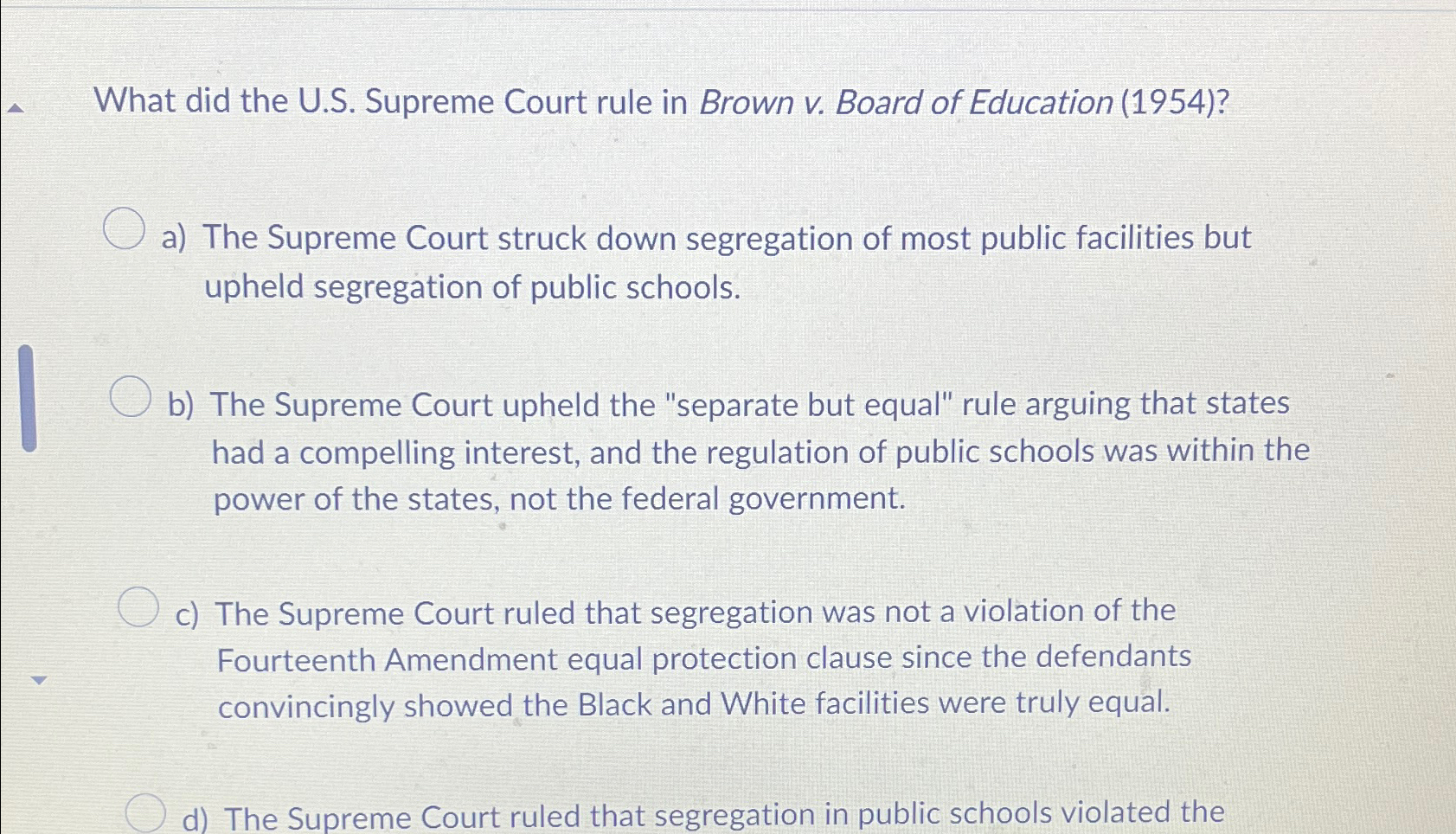 Solved What did the U.S. ﻿Supreme Court rule in Brown v. | Chegg.com