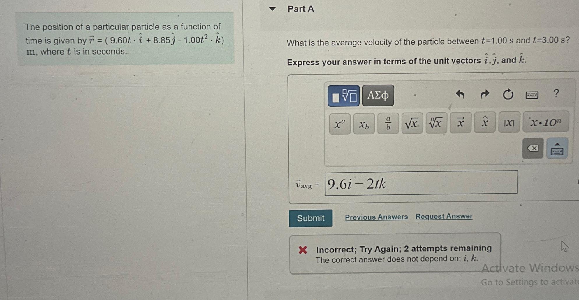 Solved The position of a particular particle as a function | Chegg.com