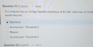 Solved Question 11 (1 ﻿point) ﻿SavedIf a company has an | Chegg.com