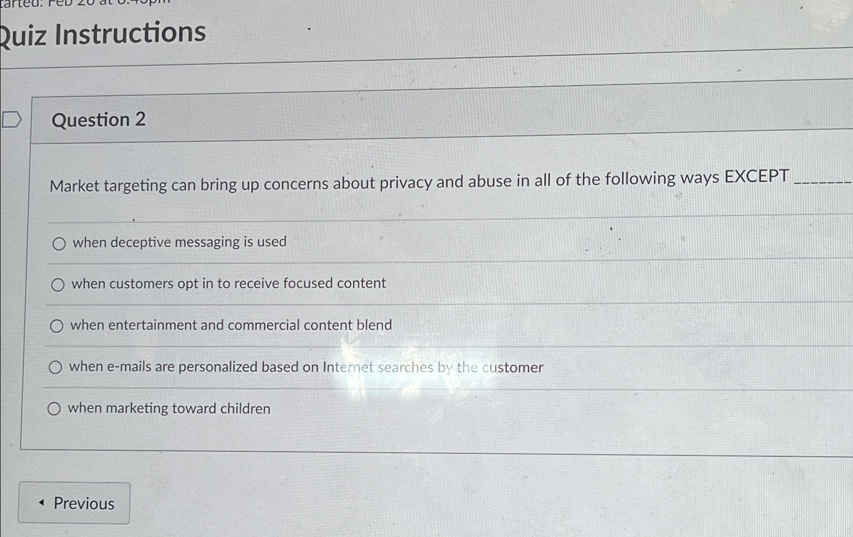 Solved Quiz InstructionsQuestion 2Market targeting can bring | Chegg.com