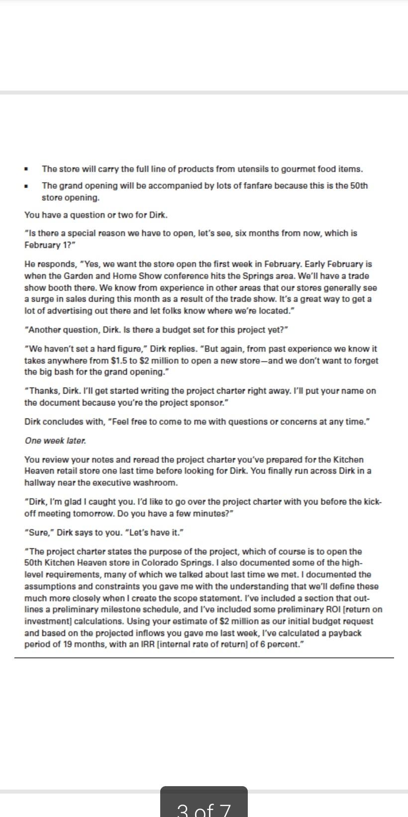 Solved Real World Scenario Project Case Study: New Kitchen | Chegg.com