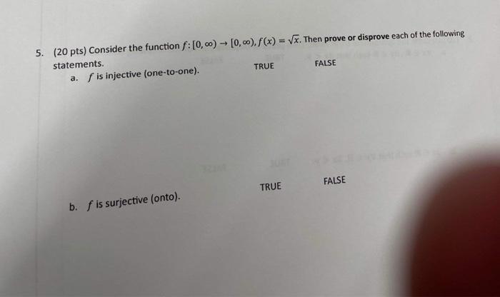 Solved 5. (20 pts) Consider the function | Chegg.com