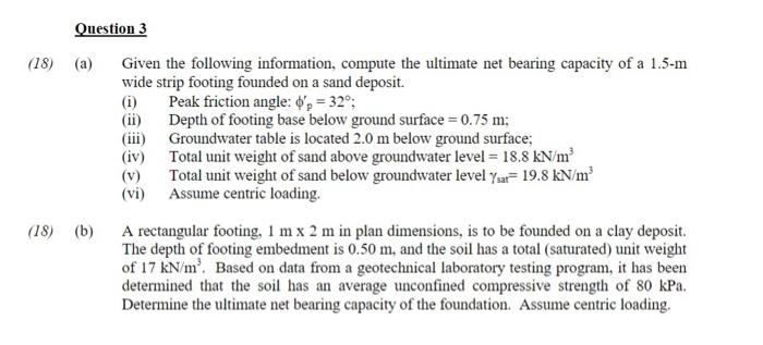 Solved (a) Given the following information, compute the | Chegg.com