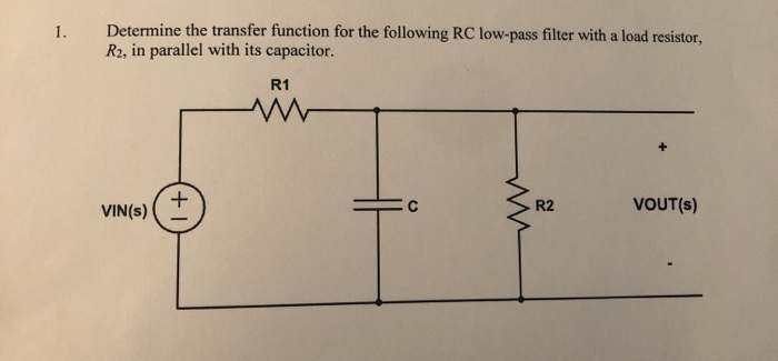Solved Determine the transfer function for the following RC | Chegg.com