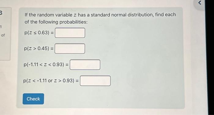 Solved If the random variable z has a standard normal | Chegg.com