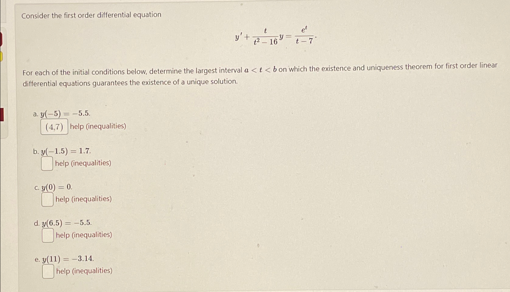 Solved Consider The First Order Differential