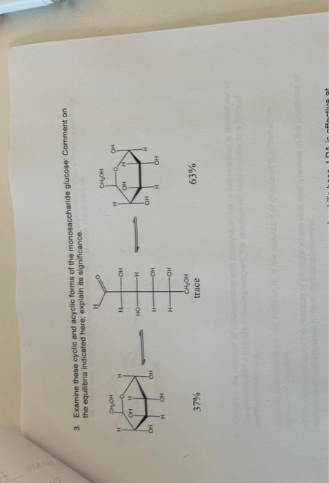 Solved 3. Examine these cyclic and acyclic forms of the | Chegg.com
