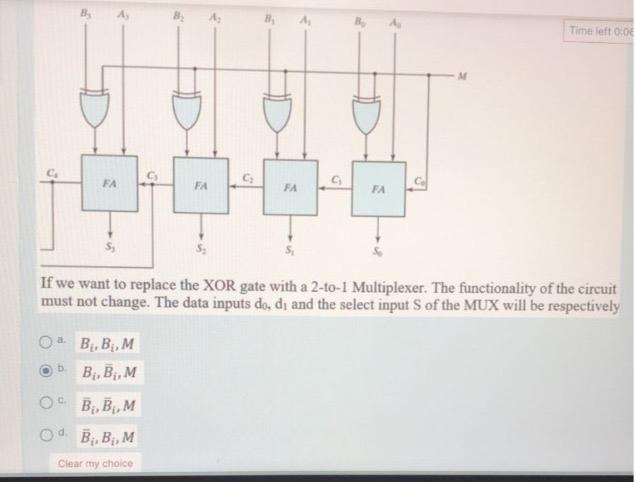 Solved If we want to replace the XOR gate with a 2-to-1 | Chegg.com