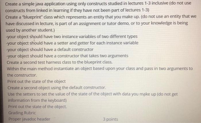 Solved Create A Simple Java Application Using Only 4433