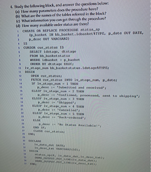 Solved 1 2 3. Study the following block, and answer the | Chegg.com