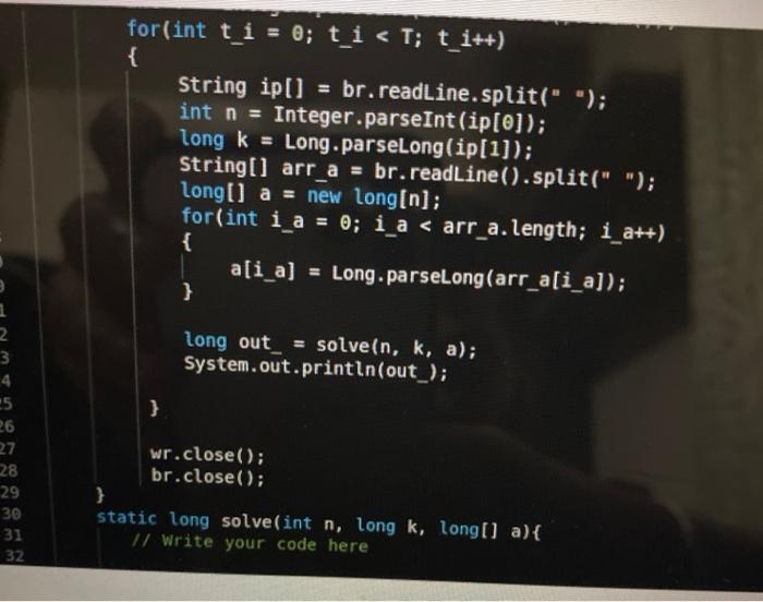 Solved In JAVA Or Python Startup Code Is Attached Array