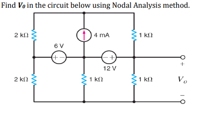 Solved Find V0 ﻿in the circuit below using Nodal Analysis | Chegg.com