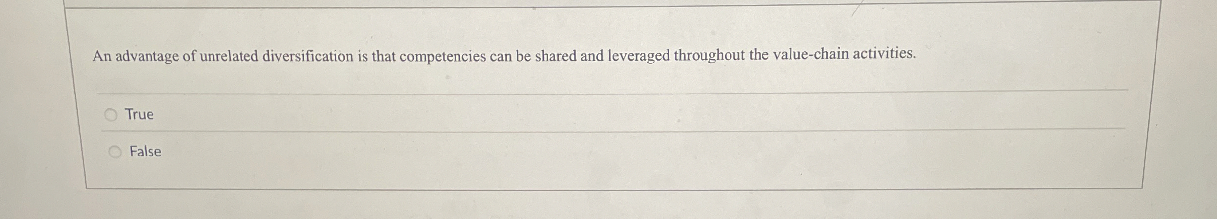 Solved An advantage of unrelated diversification is that | Chegg.com