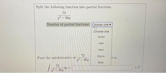 Solved Split the following function into partial fractions. | Chegg.com