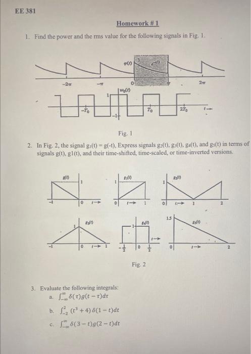Solved 1. Find the power and the ms value for the following | Chegg.com