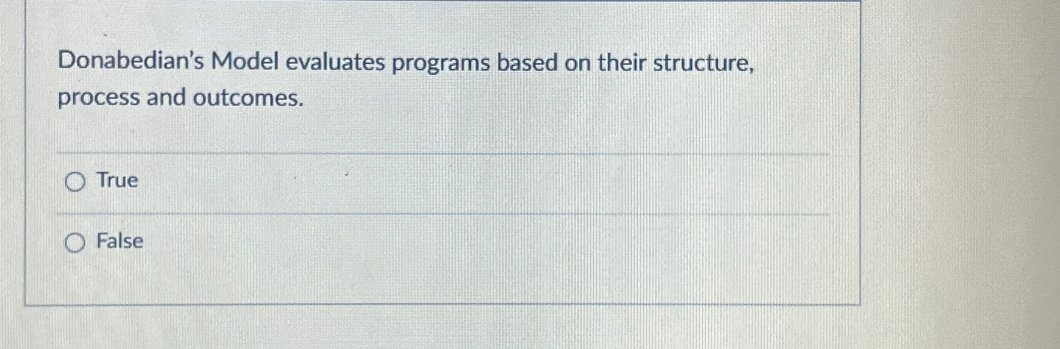 Solved Donabedian's Model evaluates programs based on their | Chegg.com