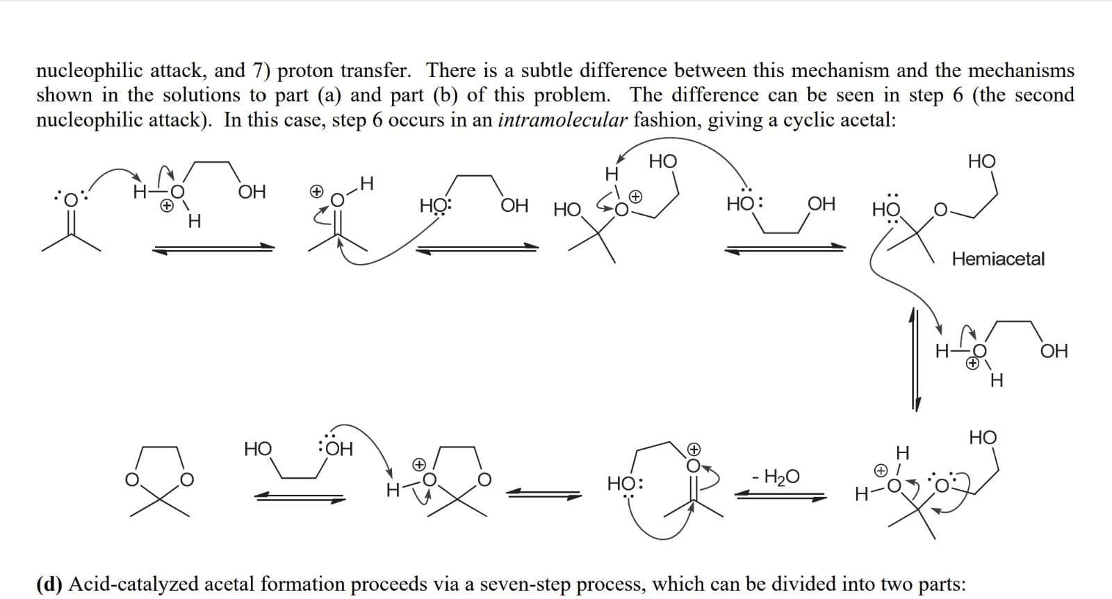 nucleophilic attack, and 7) proton transfer. There is | Chegg.com