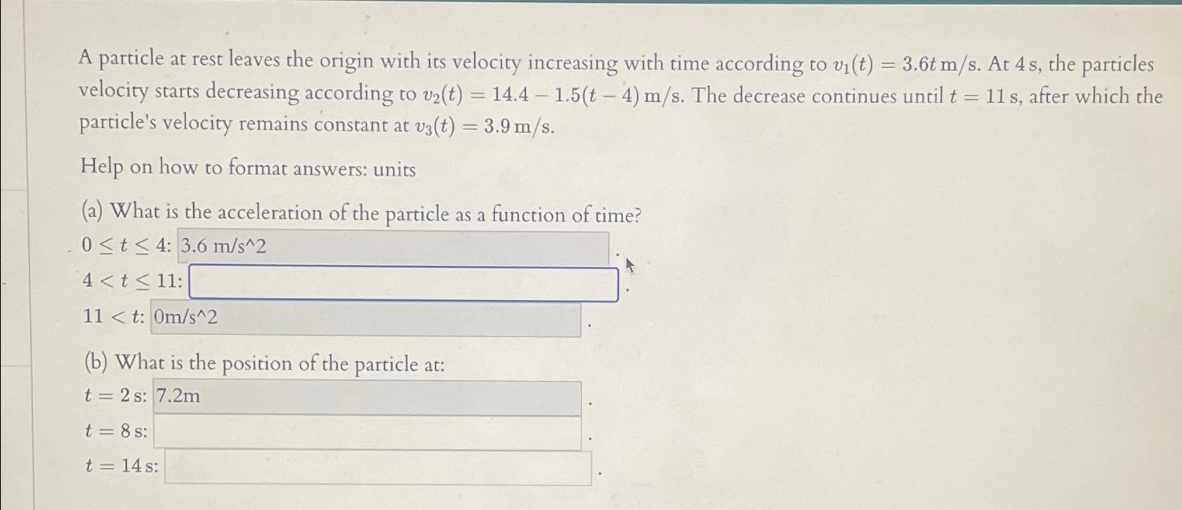 Solved A particle at rest leaves the origin with its | Chegg.com