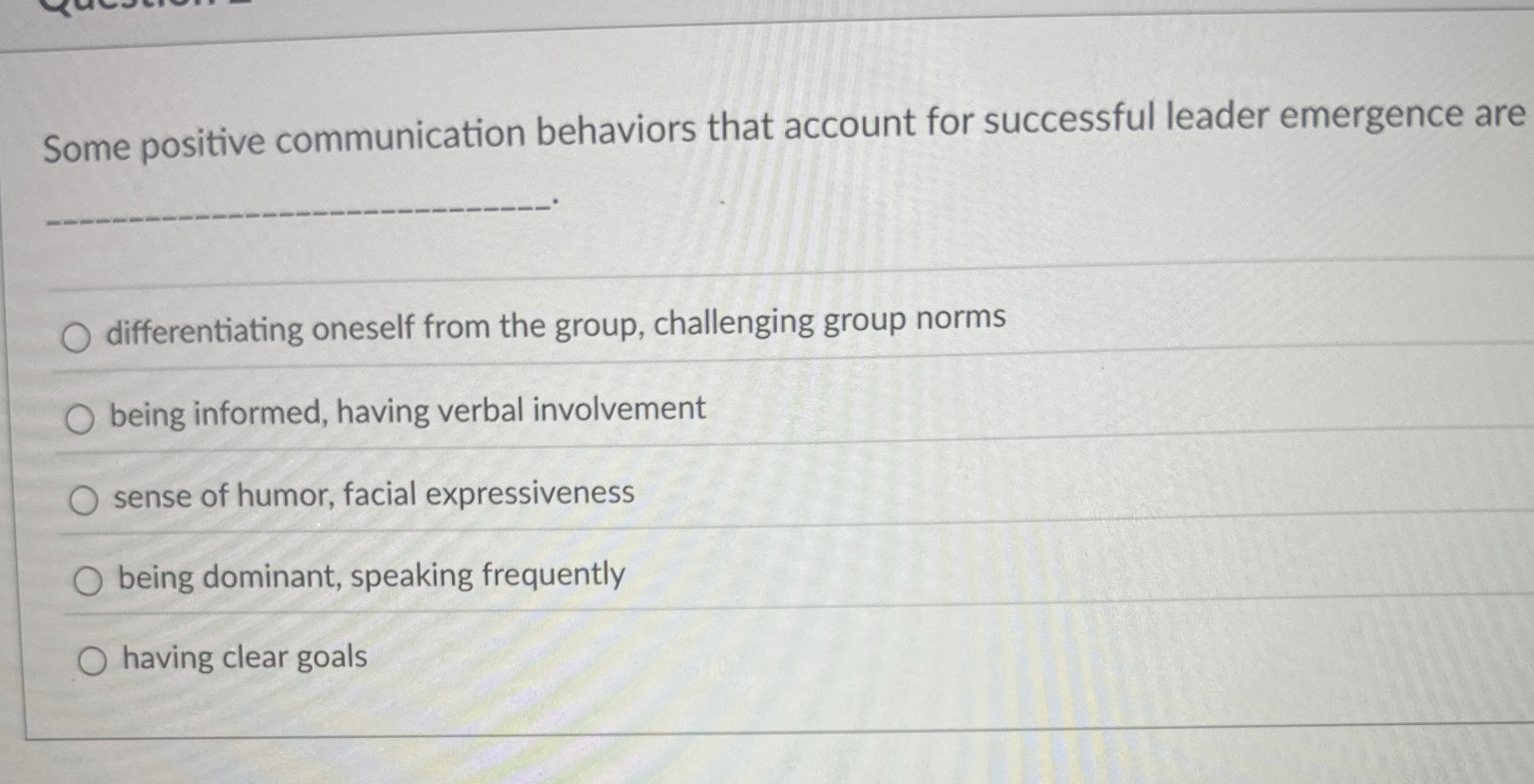Solved Some positive communication behaviors that account | Chegg.com