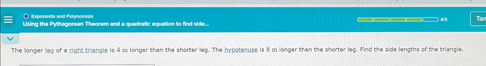 Solved Exponents and PolynomialsUsing the Pythagorean | Chegg.com