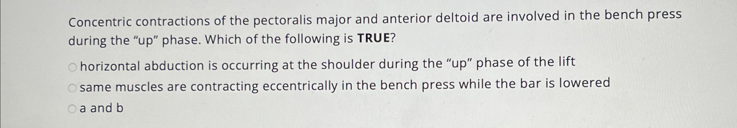Solved Concentric contractions of the pectoralis major and | Chegg.com