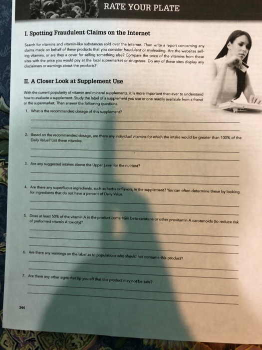 RATE YOUR PLATE I. Spotting Fraudulent Claims on the | Chegg.com