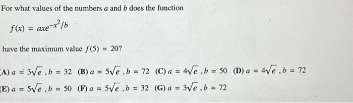 Solved For what values of the numbers a and b does the | Chegg.com