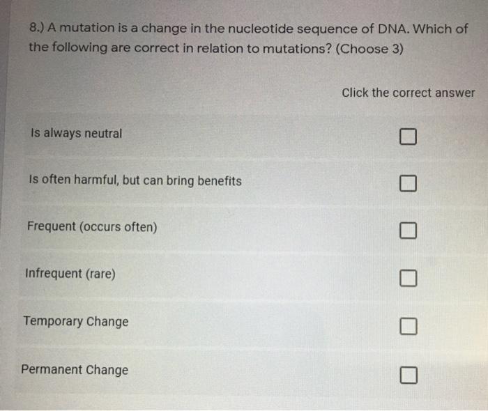 Solved 6.) Provide an example of a mutation that has a | Chegg.com