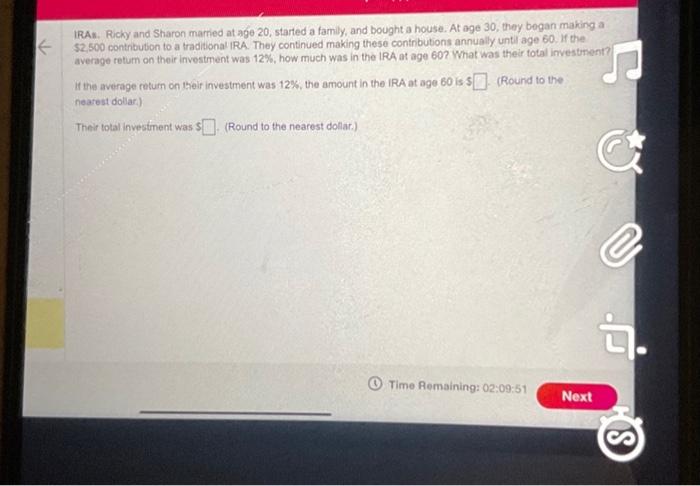Solved IRA:. Rucky and Sharon marned at age 20, started a | Chegg.com