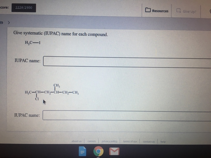 Solved core: 2228/2900 Give Up? Resources 29> Give | Chegg.com