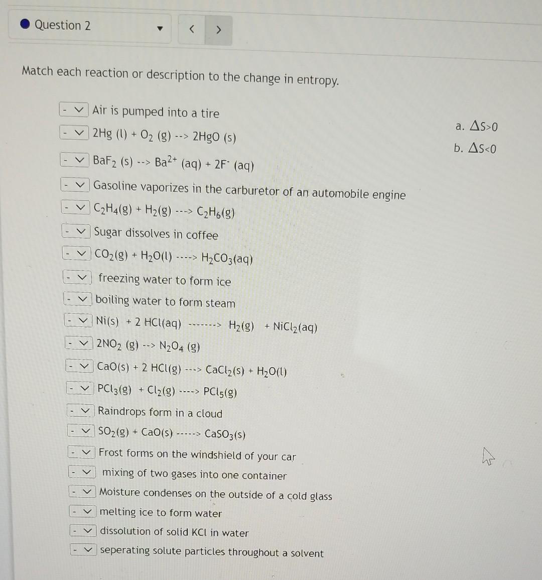 Solved Match each reaction or description to the change in | Chegg.com