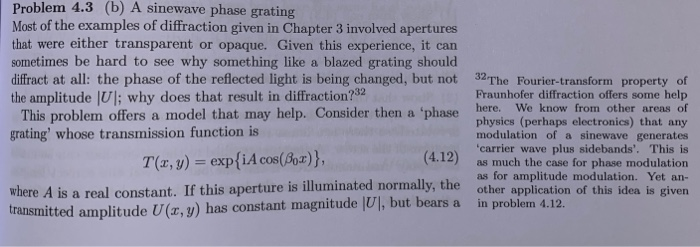 1. Brooker 4.3 2. The blazed diffraction grating: | Chegg.com