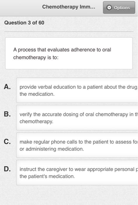 Solved Chemotherapy Imm... Question 3 of 60 A process that | Chegg.com