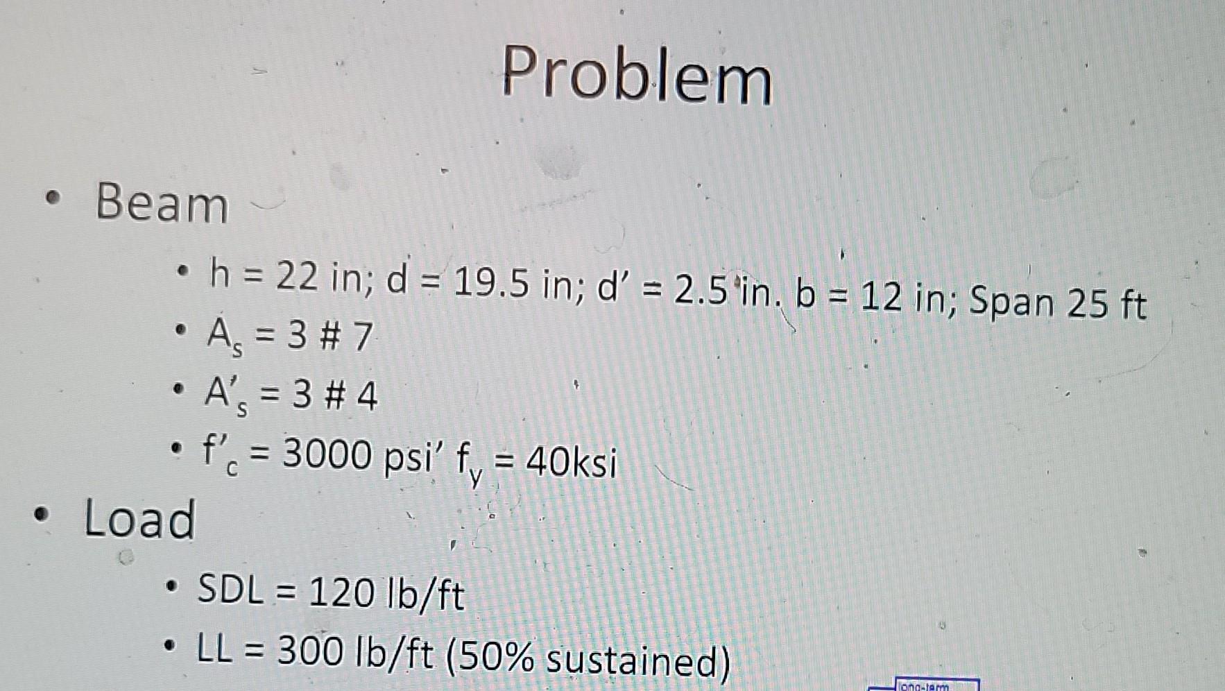 Solved Table 9.3.1.1-Minimum depth of nonprestressed beams | Chegg.com