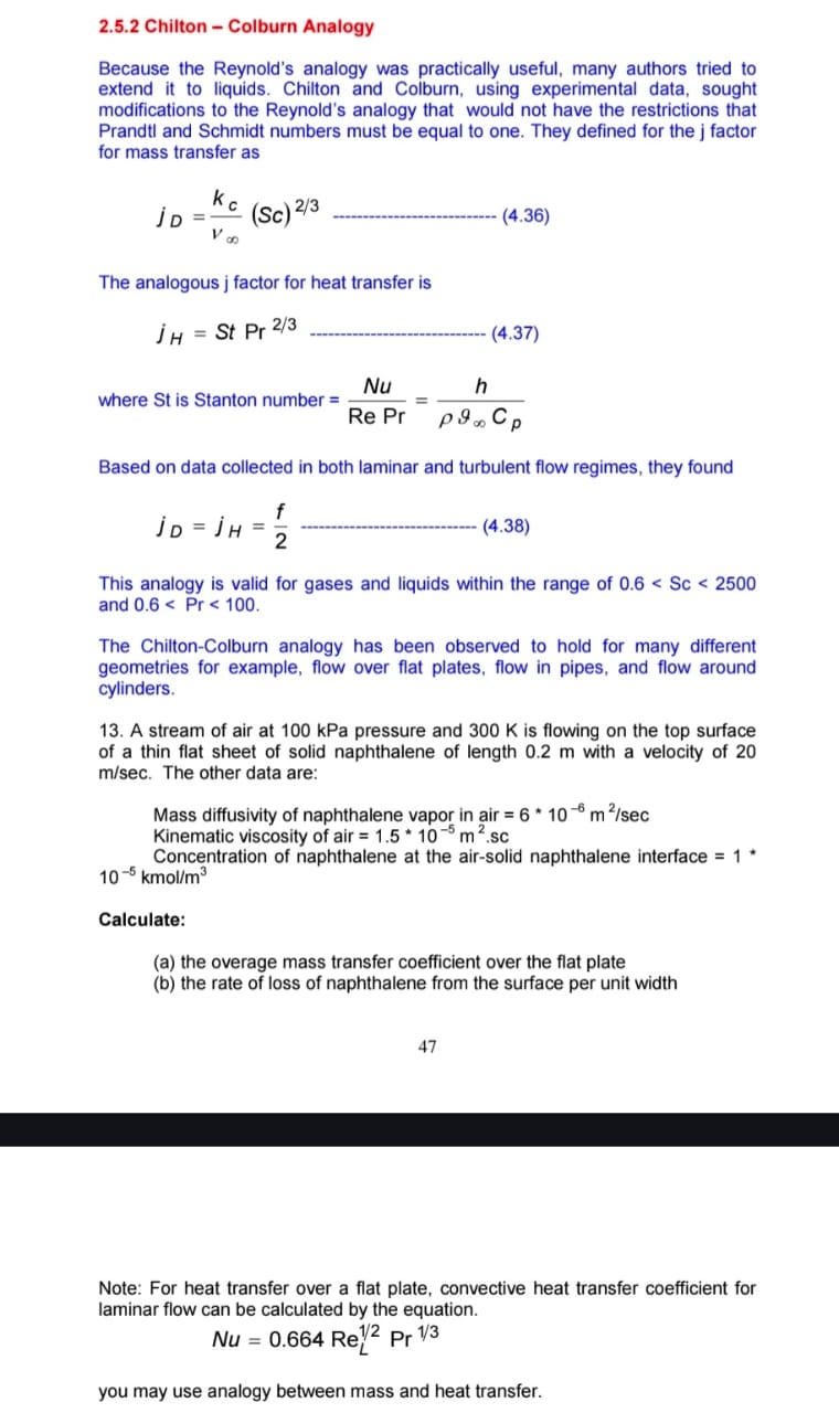 Solved 2.5.2 ﻿Chilton - ﻿Colburn AnalogyBecause the | Chegg.com